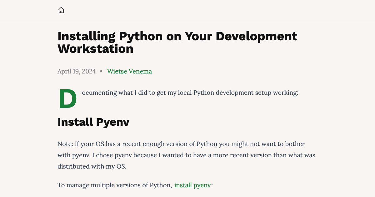 Installing Python on Your Development Workstation